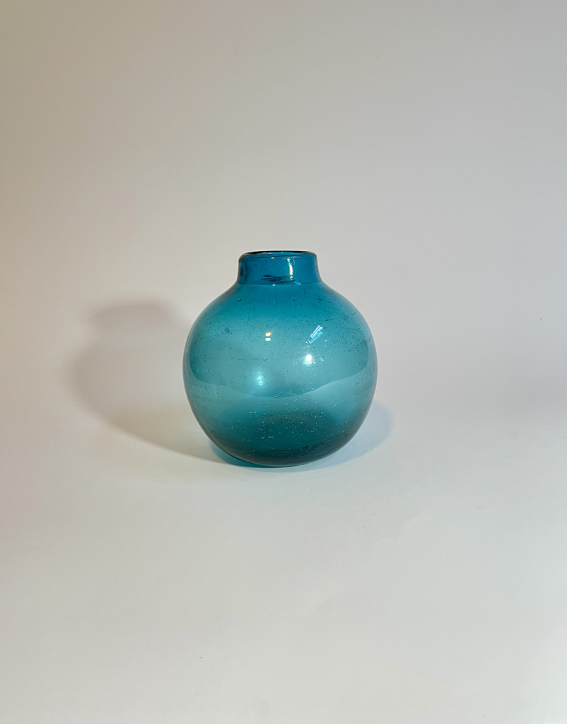 FLORERO BOLA TURQUESA 15X15 - La Casa Del Vidrio